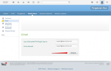 Isi email alternatif | Situs Bantuan